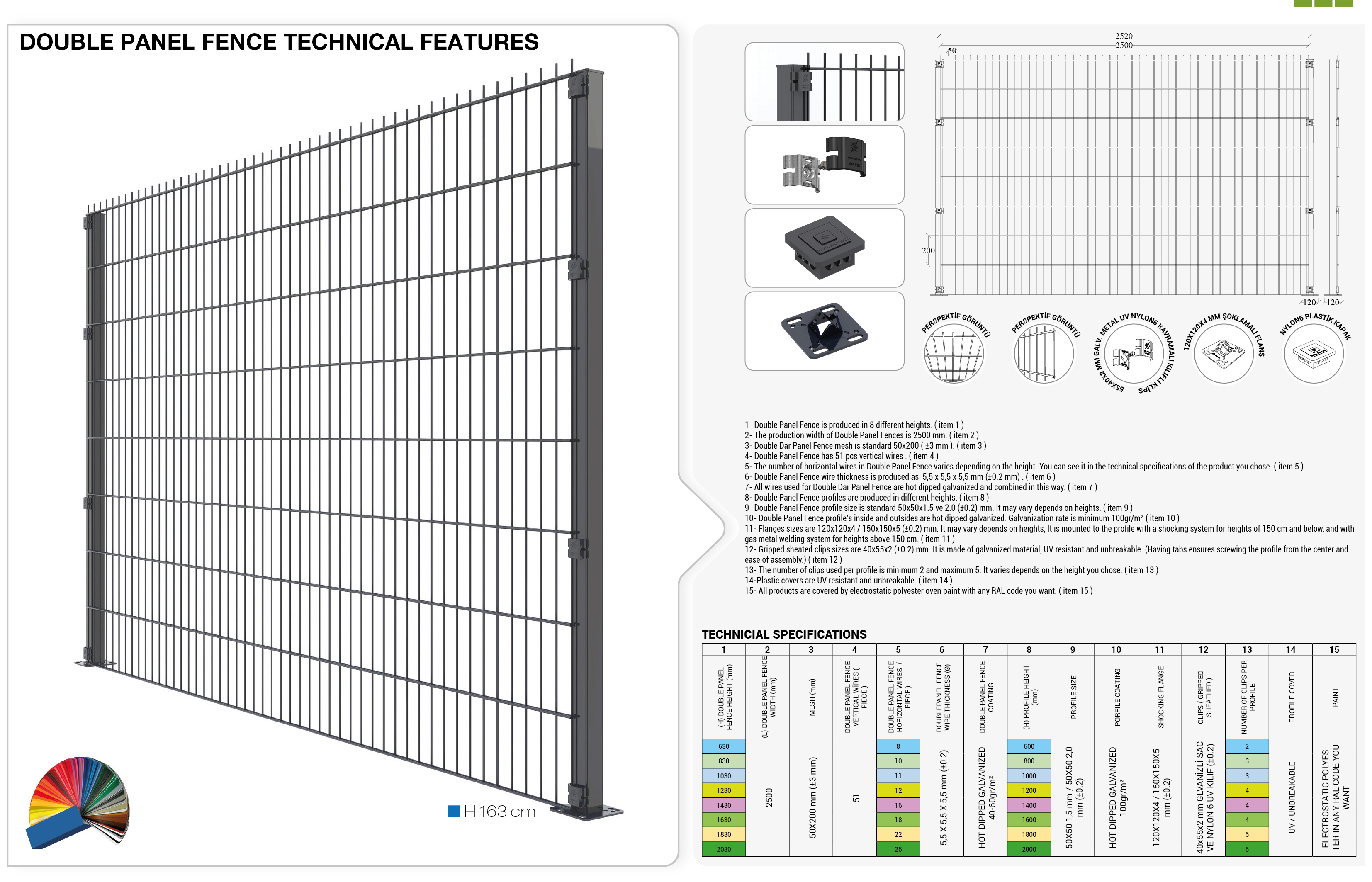 Double Panel Fence Models and Prices - Birlik Tel
